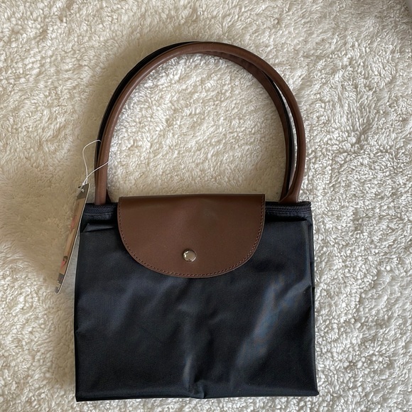 Bags | Foldable Shopping Bag Double Zipper Closure 2 Handles Snap Flap ...